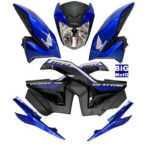 Kit Carenagem Cg Titan Frente Farol Cg Titan Azul