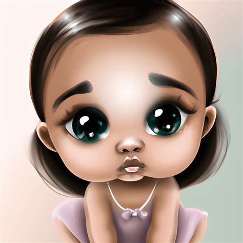 Mixed Race Chibi Cartoon 18k Ultra HD süßes Baby bezaubernd