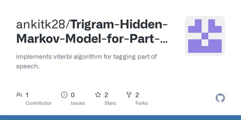 github ankitk28 trigram hidden markov model for part of speech tagging implements viterbi