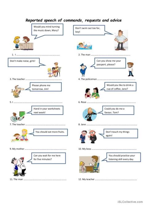 Reported Command And Request English Esl Worksheets Pdf Hot Sex