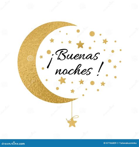 Print With Text Good Night In Spanish Language Wishing Card Writing