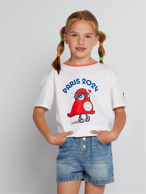 T Shirt En Jersey Paris 2024 Blanc Kiabi 18 00