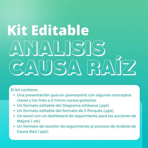 Kit Formato Editable An Lisis Causa Ra Z Herramientas Lean