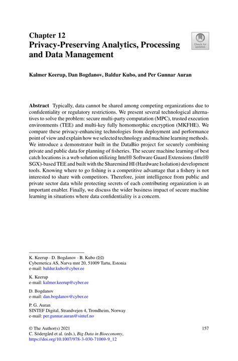 pdf privacy preserving analytics processing and data management