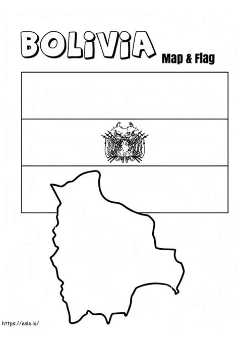 Bandera Y Mapa De Bolivia Para Colorear