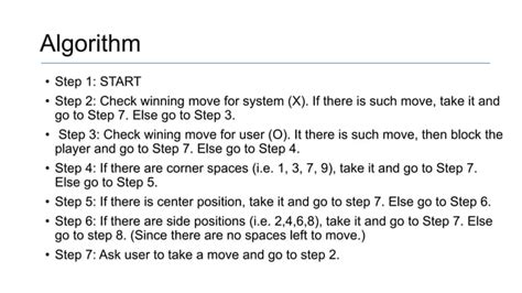 ai based tic tac toe game using minimax algorithm ppt