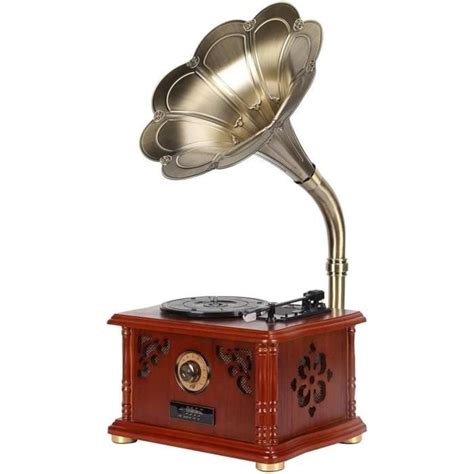 Tourne Disques Tourne Disque Vinyle Gramophone Rétro Avec Haut