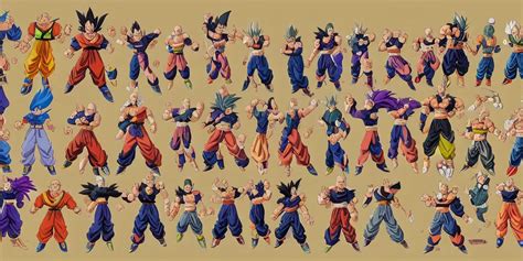 KREA Dragon Ball Character Design Idle Colored Sprite Sheet