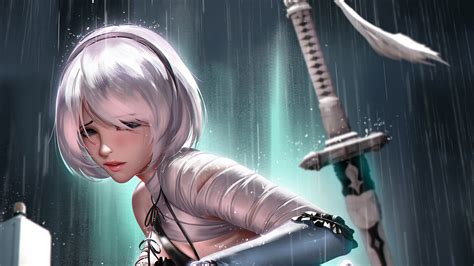 2b Nier Automata Digital Art Hd Anime 4k Wallpapers Images Images And