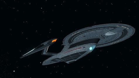 Star Trek Ship Flying Through The Night Sky