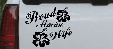 Proud Marine Wife Vinyl Decal 30 Colors To Choose From Etsy