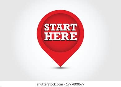 Iniciar aquí el vector de diseño vector de stock libre de regalías
