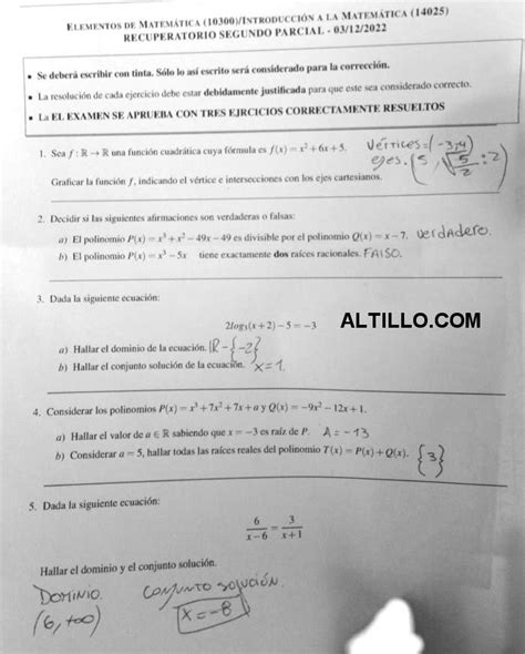 2º Parcial J Elementos de Matemática 2022 UNLU