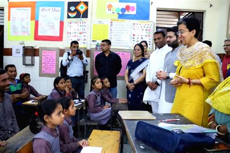 Delhi Education Minister Atishi Marlena During A Mega Ptm