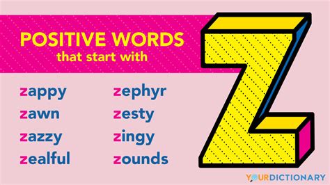 Positive Words That Start With Z Yourdictionary
