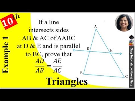 If A Line Intersects Sides Ab And Ac Of A Abc At D And E Respectively