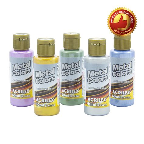 Tinta Metal Colors Acrilex 60ml Escolha A Cor Shopee Brasil