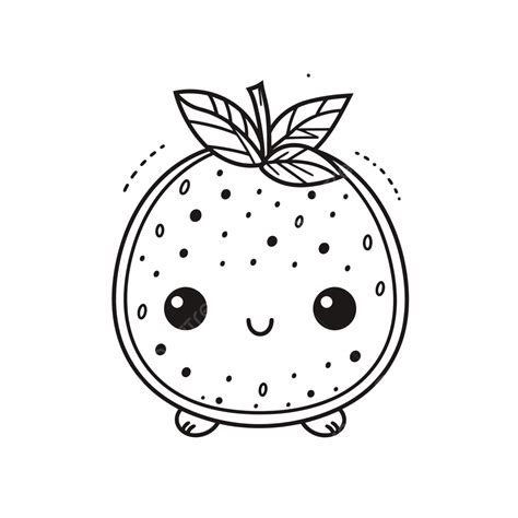 Kawaii Fruta Para Colorear P Gina Esbozo Dibujo Vector Png Lindo 14336