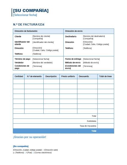 Ejemplos De Facturas En Word