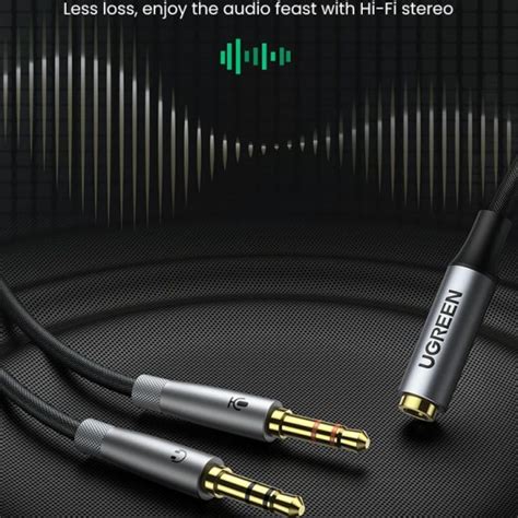 UGREEN Headphone Splitter For Computer 3 5mm Female To 2 Dual 3 5mm