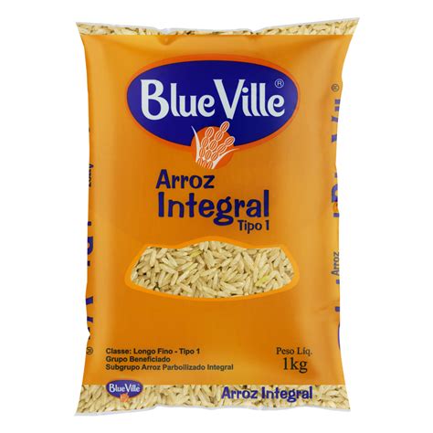 ARROZ PARBOILIZADO TIPO 1 INTEGRAL BLUE VILLE PACOTE 1KG GTIN EAN UPC
