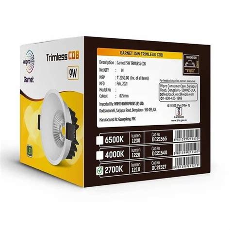 9W Wipro Garnet DC10927 LED COB Spotlight At Rs 750 Box LED Spot