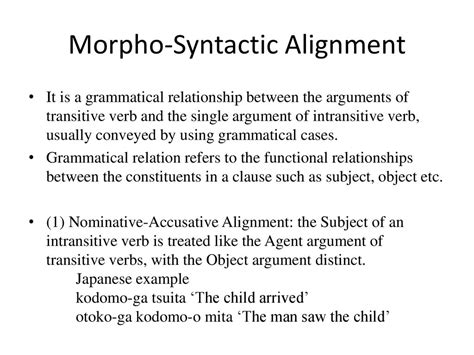 morpho syntactic alignment ppt download