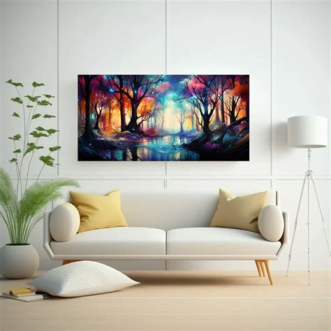 Ripley CUADRO DECORATIVO ABSTRACTO DE BOSQUE ENCANTADO EN BRILLOS