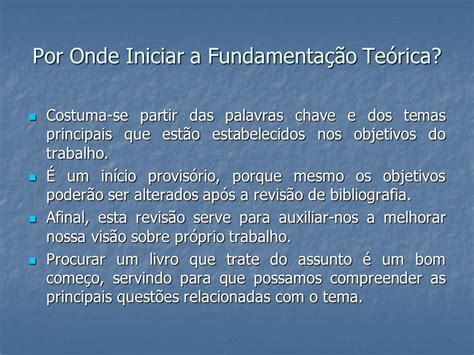 Fundamentação Teórica ppt carregar