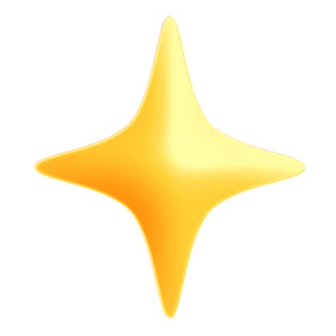 Cute Glowing Yellow Star 3D 16459782 PNG