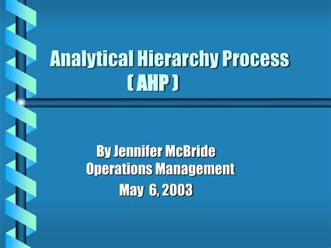 ppt analytical hierarchy process ahp powerpoint presentation free download id 165601