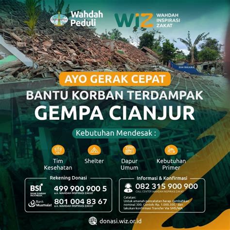 Ayo Gerak Cepat Bantu Korban Terdampak Gempa Cianjur WAHDAH