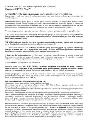 Stosunki pracy ćwiczenia Zatrudnienie pracownika Rodzaje zatrudnienia