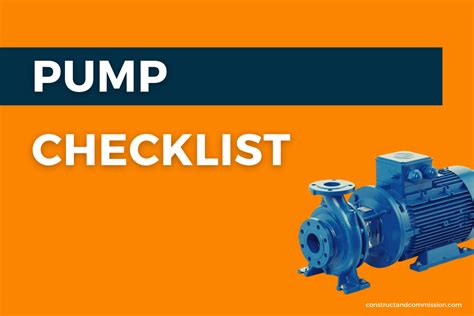 CENTRIFUGAL PUMP Pre Commissioning Checklist Constructandcommission