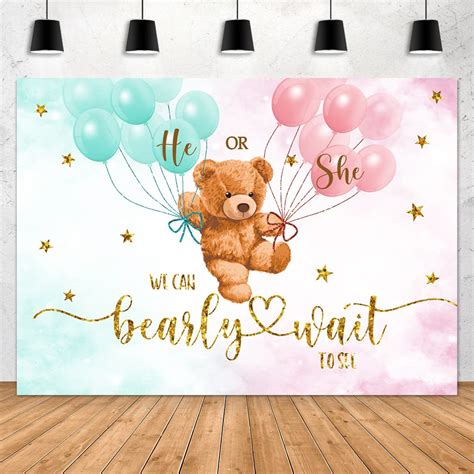 Buy Aperturee Bear Gender Reveal Backdrop 7x5ft He Or She Pink Or Blue