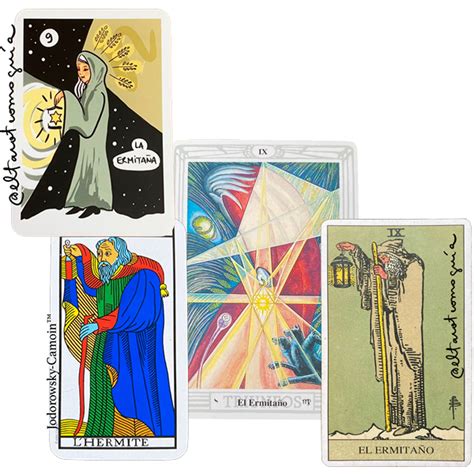 Encontrando el significado de El ERMITAÑO en varios Tarot