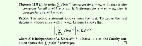 number theory confused by boundedness and convergence of dirichlet series apostol 11 6 lemma