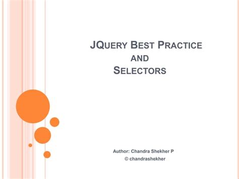 jquery best practice ppt