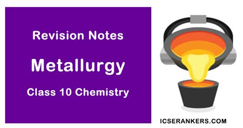 Revision Notes For Metallurgy Class 10 Chemistry ICSE