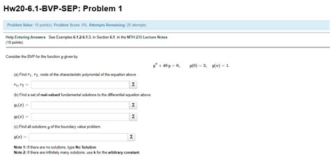 solved hw20 6 1 bvp sep problem 1 problem value 10