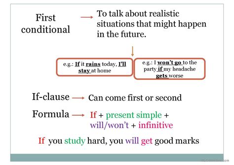 First And Zero Conditionals Grammar English Esl Powerpoints
