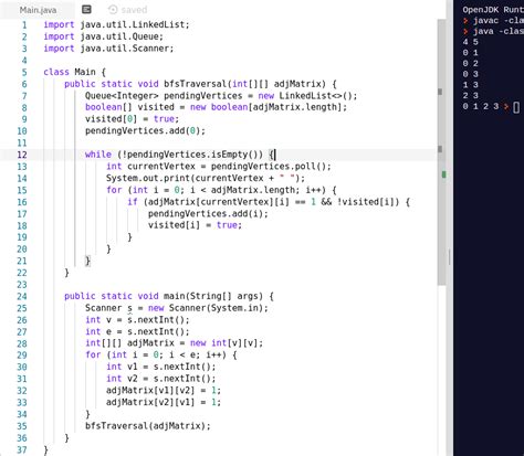 Java Bfs Using Adjecency Matrix Stack Overflow