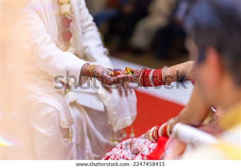 Indian Hindu Wedding Ceremony Rituals Bride Stock Photo 2247458415