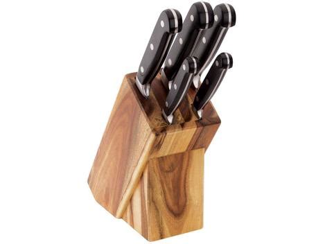 Jogo de Facas Mundial Inox Cepo 5 Peças Jogo de Facas Cepos