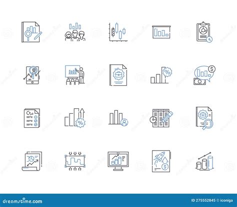 Graphical Representation Line Icons Collection Infographic