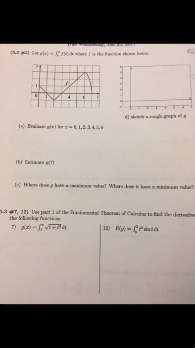 solved let g x integral 0 x f t dt where f is the