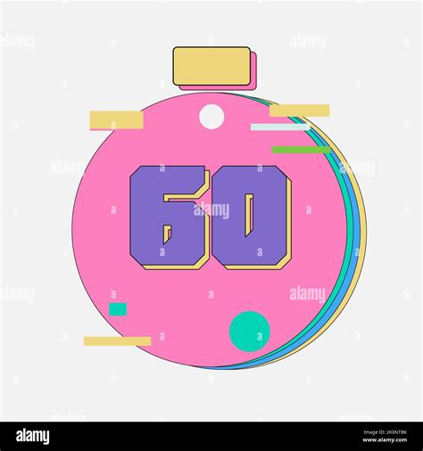 60 Minutes Timer Stopwatch Or Countdown Icon Time Measure Chronometr