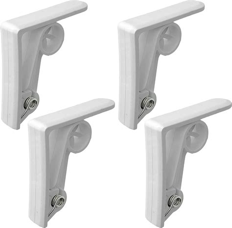 MIJOMA Lot de 4 pinces à nappe en plastique blanc avec mécanisme à