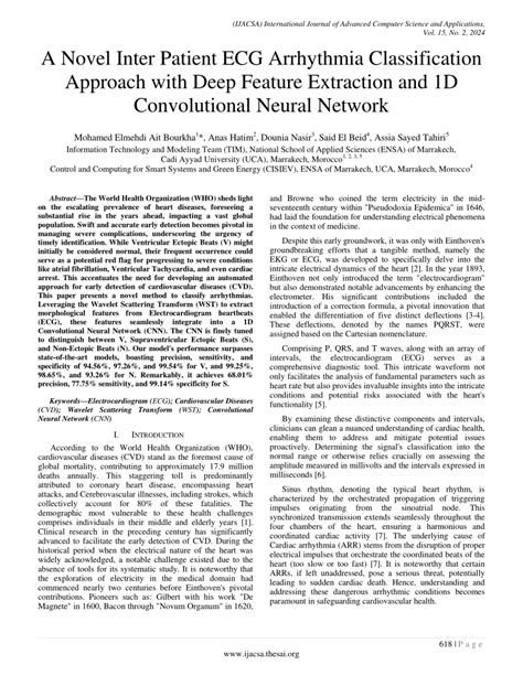 pdf a novel inter patient ecg arrhythmia classification approach with deep feature extraction