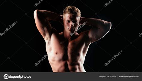 Naked Man Nude Male Torso Sexy Muscular Guy Topless Muscular Stock